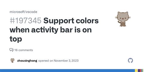 Support Colors When Activity Bar Is On Top · Issue 197345 · Microsoft