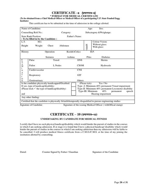 Format For Medical Certificate Pdf Disability Human Diseases And