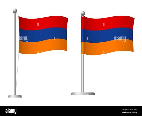 Armenia Flag On Pole Metal Flagpole National Flag Of Armenia