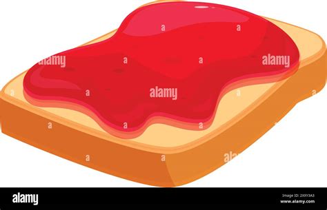 Single Slice Of White Bread With Strawberry Jam Being Spread On Top Stock Vector Image And Art Alamy