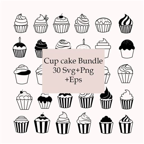 Cupcake Svg Bundle Muffin SVG Muffin Cut File Bakery Birthday