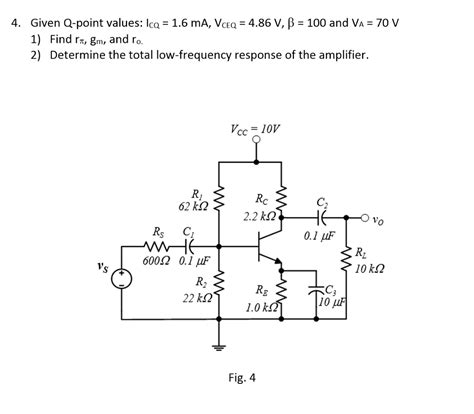 Solved Given Q point values ICQ 1 6 mA VCEQ 4 86 V β Chegg