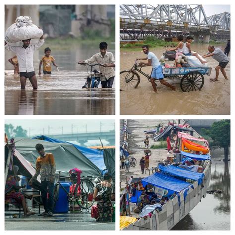 In Pics Thousands Evacuated As Yamuna Crosses Danger Mark In Delhi