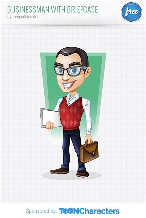 Vector Businessman With Briefcase Vector Characters