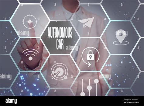 Handwriting Text Autonomous Car Business Showcase Vehicle That Can Guide Itself Without Human