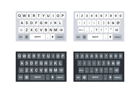 Premium Vector Smartphone Keyboard Vector Illustration Set Of Phone