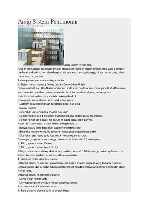 Doc Arsip Sistem Penomoran