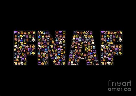 Five Nights At Freddyx27s Pixel Art Fnaf Typography Black Bg Poster