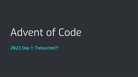 Advent Of Code 2023 Day 1 Trebuchet Youtube