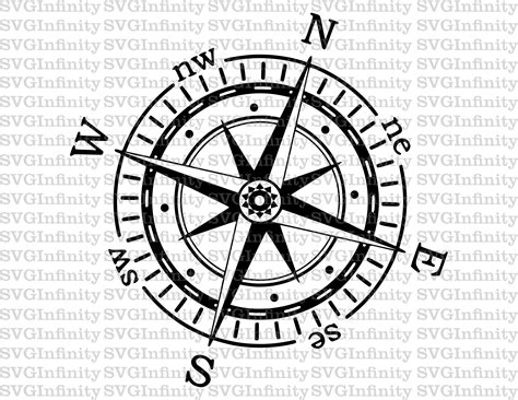 Compass Svg Vintage Compass Nautical Compass Compass Etsy Ireland