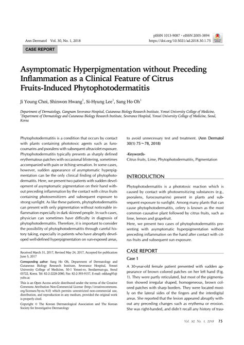 PDF Asymptomatic Hyperpigmentation Without Preceding Inflammation As A Clinical Feature Of