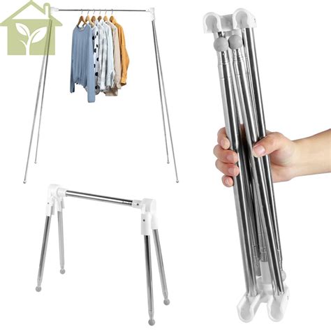 Travel Garment Rack Stainless Steel Foldable Clothing Rack Retractable