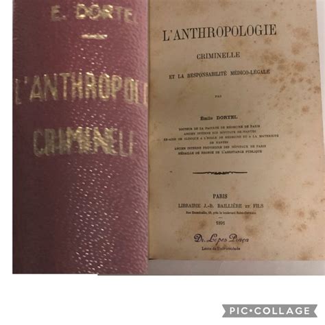 Émile Dortel Lanthropologie Criminelle 1891 Catawiki