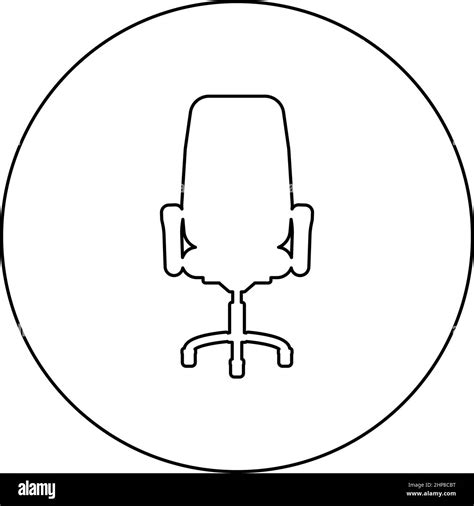 Office Chair Recliner Icon In Circle Round Black Color Vector