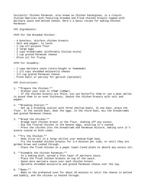 How To Make Chicken Parmesan Pdf