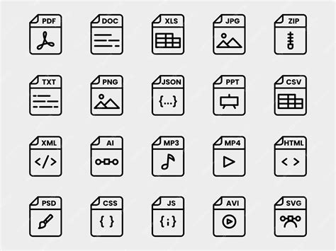Premium Vector Document File Format Folder Pdf Doc Xls  Zip Txt