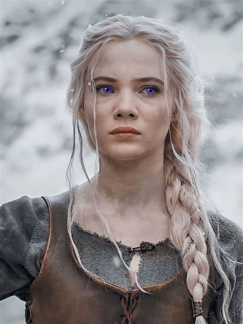 Purple Eyes Cirilla The Witcher Ciri Warrior Outfit