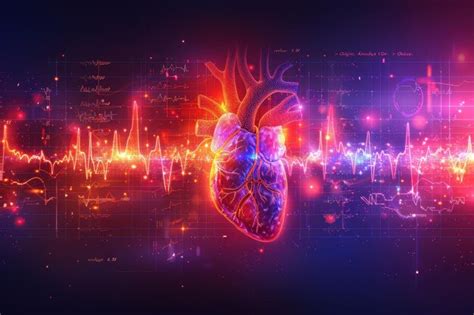 Abstract Medical Background With Heart Visualization And Vital Signs