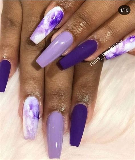 25 Beautiful Marble Nail Design Ideas The Glossychic Purple Nail