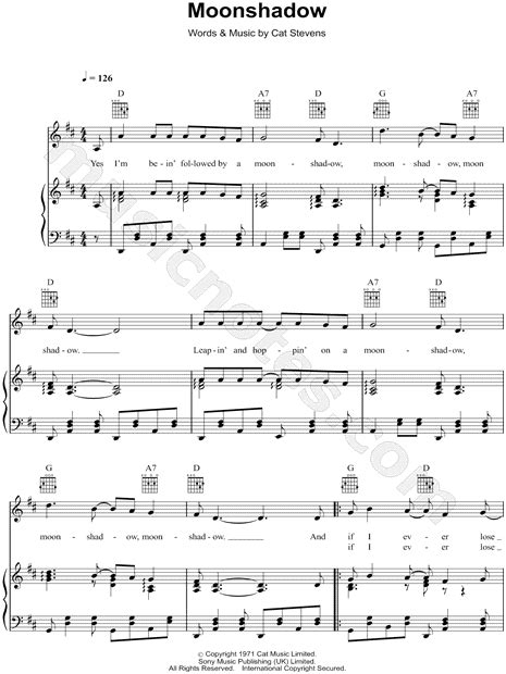 Moonshadow Guitar Chords