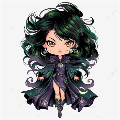보라색 드레스를 입고 긴 검은 머리를 가진 소녀의 애니메이션 스타일 그림 길고 검은 머리를 가진 소녀의 애니메이션 그림 보라색 드레스를 입고 일러스트레이션 Png