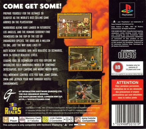 Duke Nukem 3d 1997 Playstation Box Cover Art Mobygames