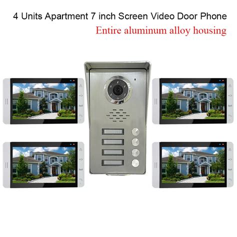 Units Apartment Intercom System Video Door Phone Intercom Kit All Aluminum Alloy Camera LCD
