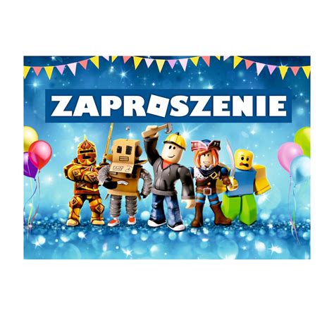 ZAPROSZENIE ZAPROSZENIA ROBLOX URODZINY Szt Allegro Pl