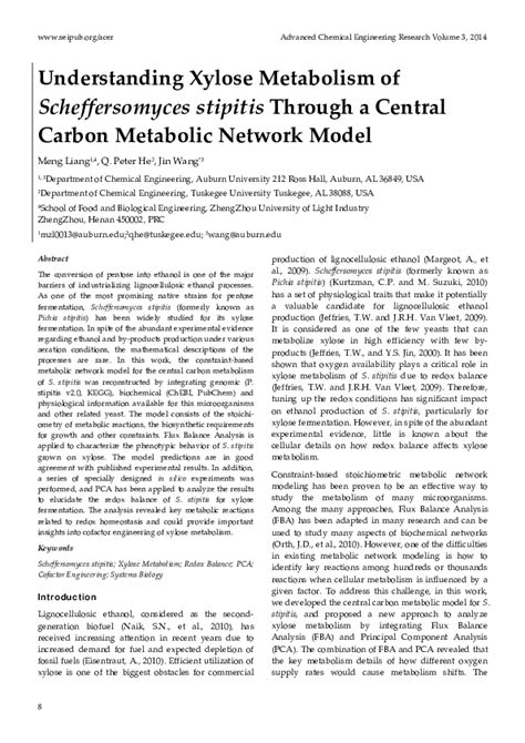 Pdf Understanding Xylose Metabolism Of Scheffersomyces Stipitis Through A Central Carbon