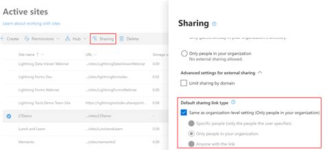 Set Sharepoint Online Default Sharing Link To People With Existing Access Lightning Tools