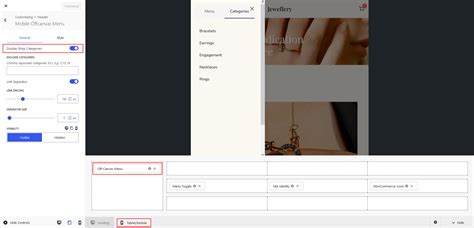 Pro Off Canvas Product Category Navigation On Mobile Tablet Devices