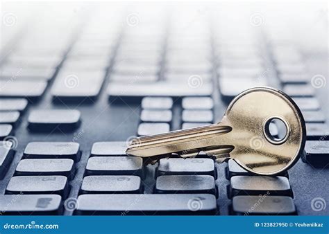 Key Lock on PC Keyboard Ðoncept of Computer Security and Protection of Personal Data on