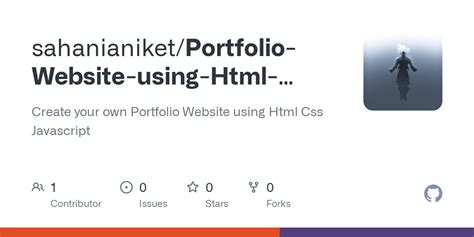 github sahanianiket portfolio website using html css javascript