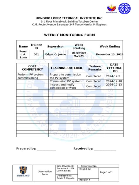05 Weekly Monitoring Pdf