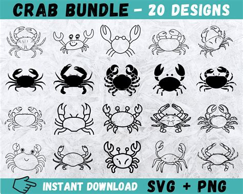 Crab Svg Crab Clipart Svg Files For Cricut Seafood Svg Crab