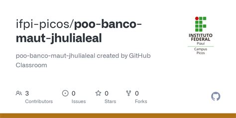 GitHub Ifpi Picos Poo Banco Maut Jhulialeal Poo Banco Maut