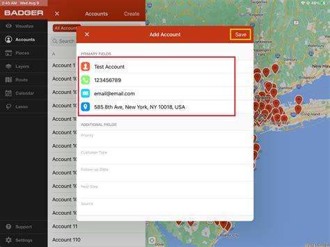 How To Create Accounts In Badger Maps Ipad Badger Maps