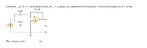 solved determine vo t for t 0 in the given circuit let
