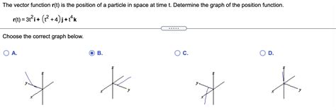solved the vector function r t is the position of a