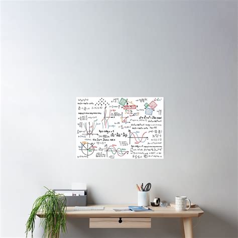 Mathematics Formulas Numbers Poster For Sale By Crodesign Redbubble