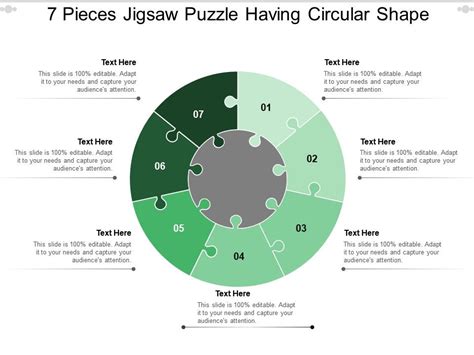 7 Pieces Jigsaw Puzzle Having Circular Shape Template Presentation