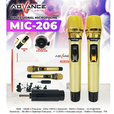 Jual Advance Mic Wireless Mic 206 Mic206 Double Digital Mic Wireless
