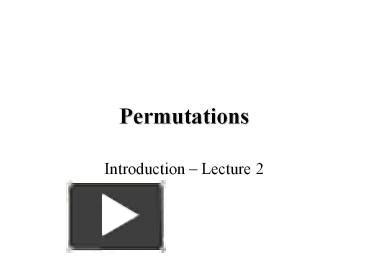 Permutations Presentation Free To Download