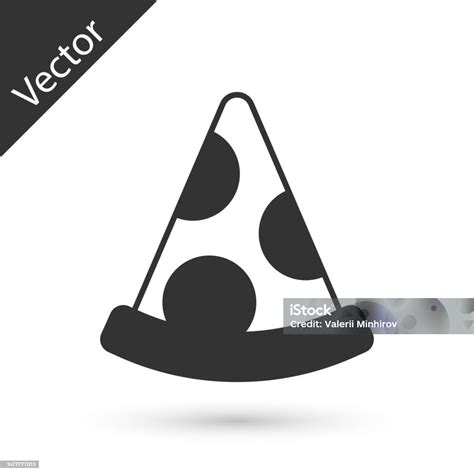 흰색 배경에 고립 된 피자 아이콘의 회색 조각 패스트 푸드 메뉴 벡터 고기에 대한 스톡 벡터 아트 및 기타 이미지 고기 단순함 드로잉 Istock