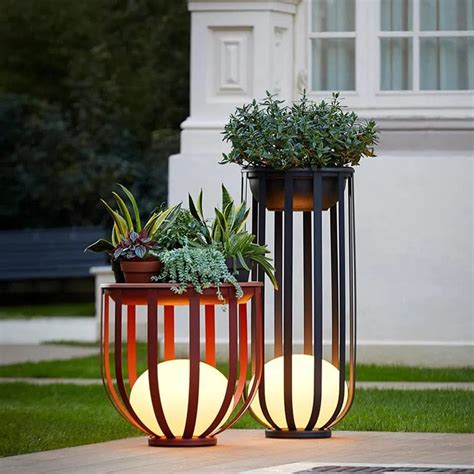 Flower Pot Lamp Outdoor Solar Articture