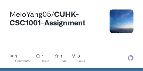 GitHub MeloYang05 CUHK CSC1001 Assignment