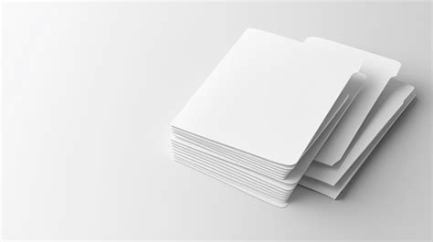 Stacked White File Folders On A White Background Premium Ai Generated