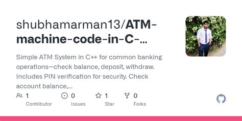 Github Shubhamarman13atm Machine Code In C Plus Plus Simple Atm System In C For Common