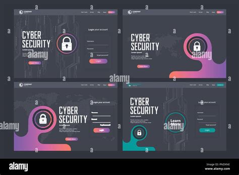 Cyber Security Landing Page Vector Template Design Stock Vector Image And Art Alamy