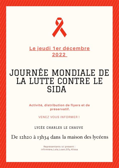 Journ E De Lutte Contre Le Sida Lyc E Charles Le Chauve